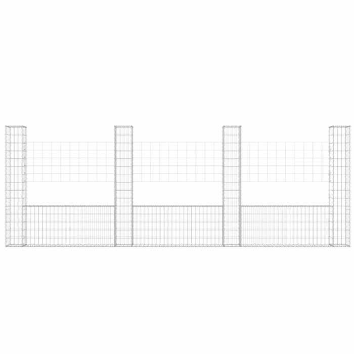 "Rebais 2026" Panier de gabion en forme de U avec 4 poteaux Fer ...
