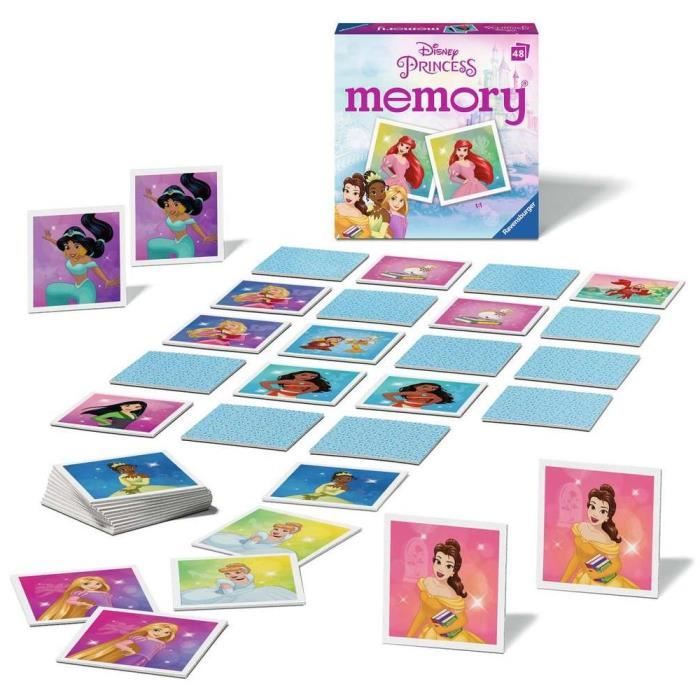Jeu de mémoire Disney Princess Mini Memory® Ravensburger - 48 cartes d ...