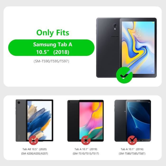 Ausblin Coque Samsung Galaxy Tab A 10.5 2018 En Relief, Étui Pour ...