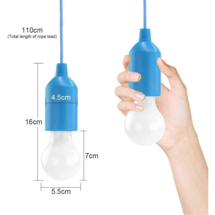Pack de 4 ampoules LED à cordon rétractable - Lampe de nuit LED à piles ...