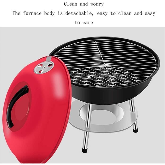 Grille de Charbon de Bois Portable Barbecue Ronde Portable en Plein air ...