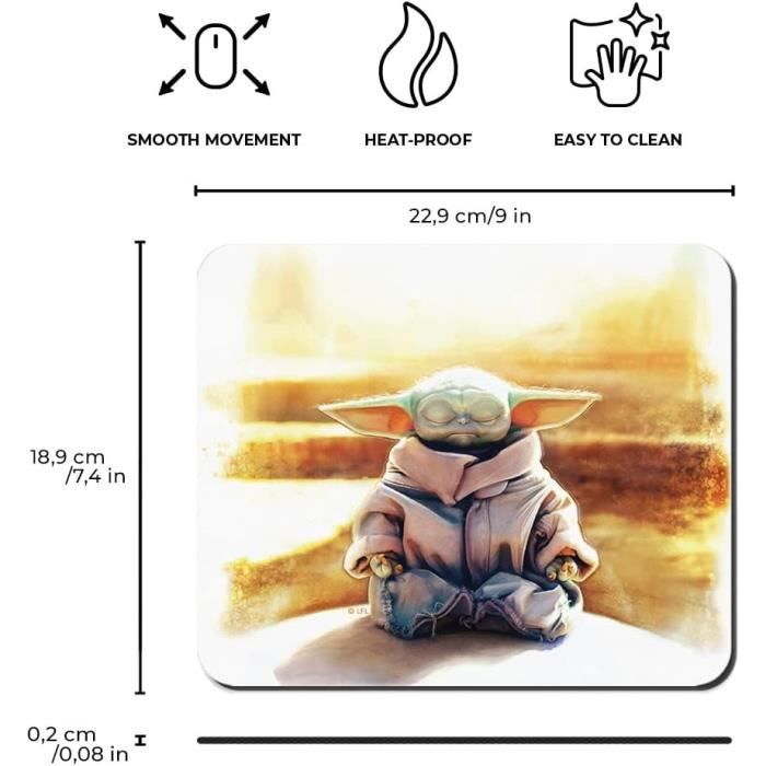 Original Et Sous Licence Officielle Star Wars, Tapis De Souris Antidă©Rapant, Motif Baby Yoda ...