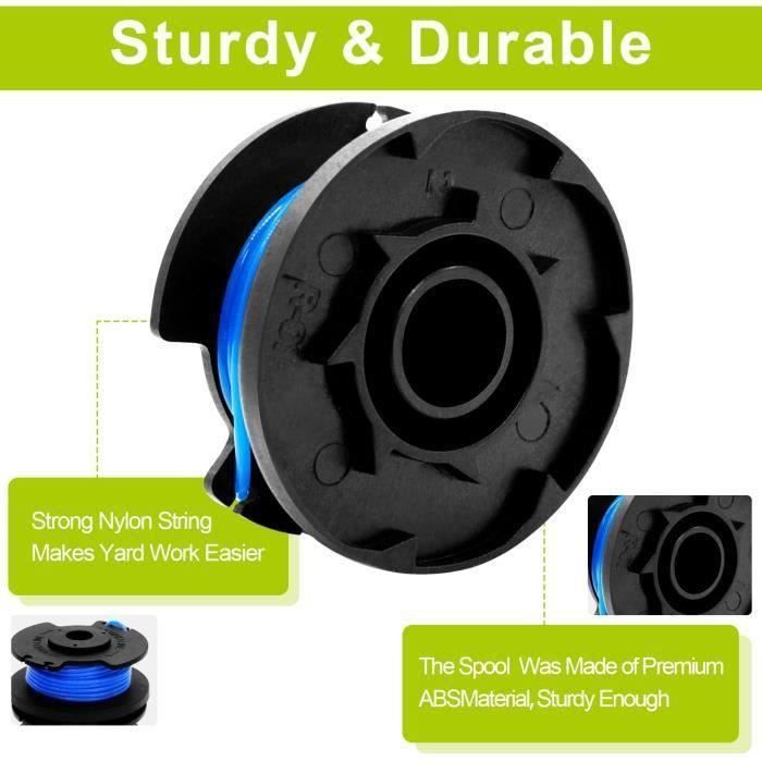 Bobine Fil Coupe Bordure pour Ryobi Coupe-Bordures One+ 18V, 24V et 40V, 6 Bobine de Fil ...
