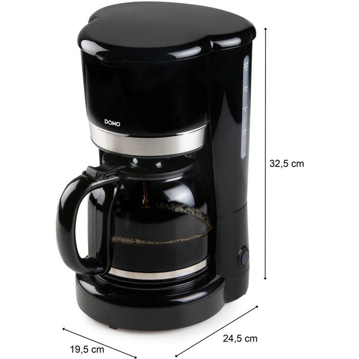 Cafetière filtre - DOMO - DO1141K - 900 W - 12 tasses - 1,5 L - Noir ...