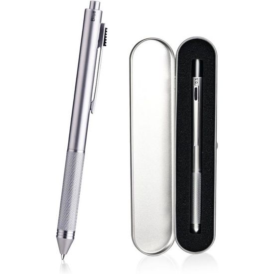 Stylo à bille multifonction 4 en 1 rechargeable et rétractable + crayon ...