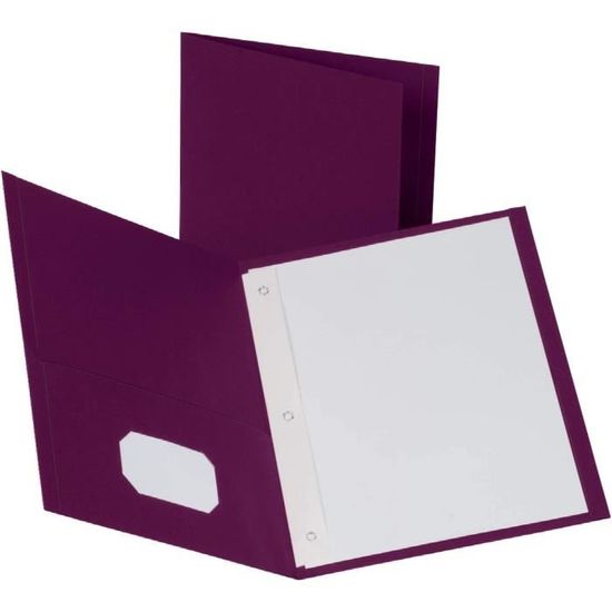 Paper Twin-Pocket Portfolio, Tang Clip, Letter, 1-2" Capacity, Burgundy ...