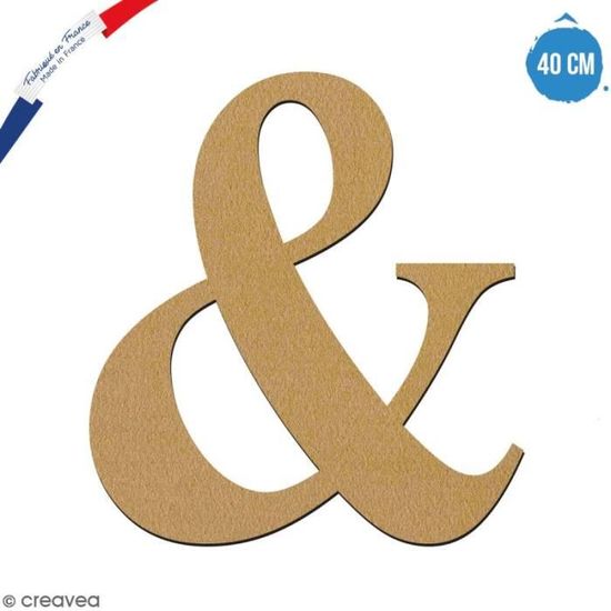 Symbole Esperluette en bois à décorer - 40 cm - Collection Alphabet ...