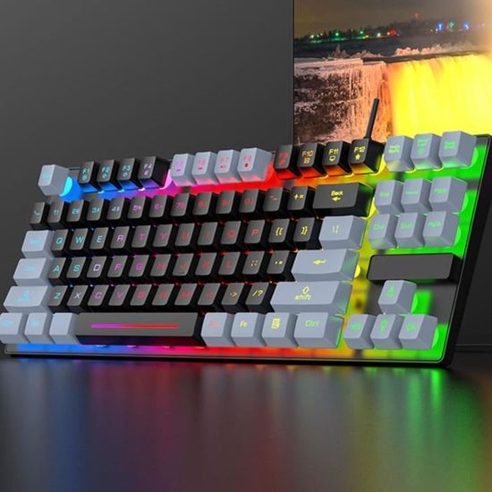 Clavier De Jeu Mécanique 75% Rétroéclairé Led Rvb Filaire Usb Avec 87 ...