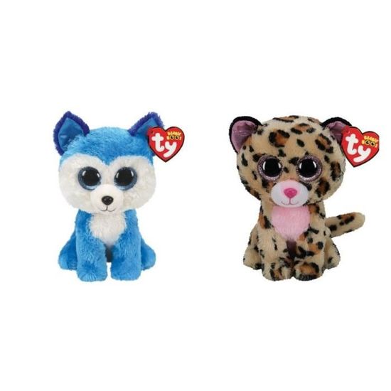 Ty - Peluches - Beanie Boo's - Prince Husky & Livvie Léopard ...