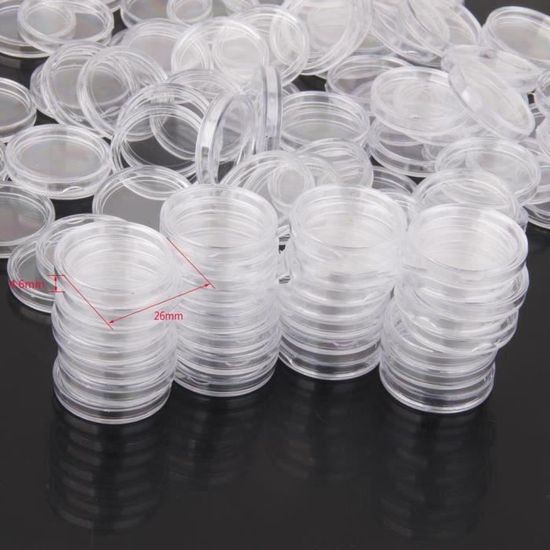 DX05687-100pcs Boîte de Monnaie Transparent en Plastique Collecteur de ...