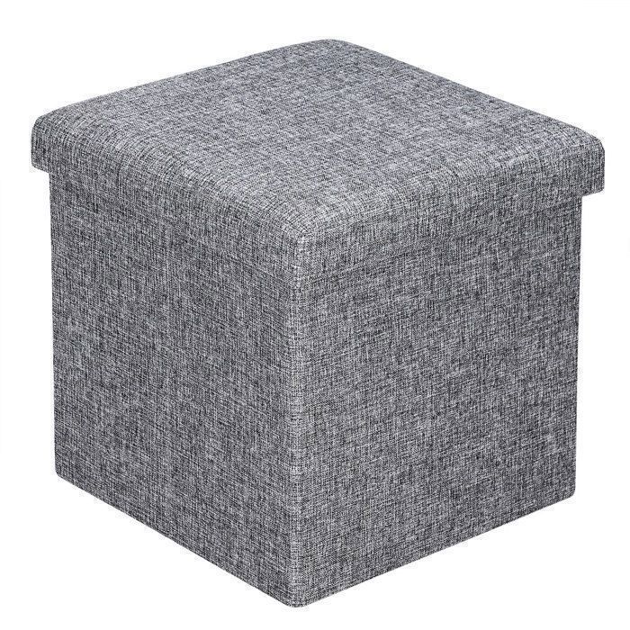 Tabouret cube avec espace de rangement Pouf 38x38x38 cm Coffre de ...