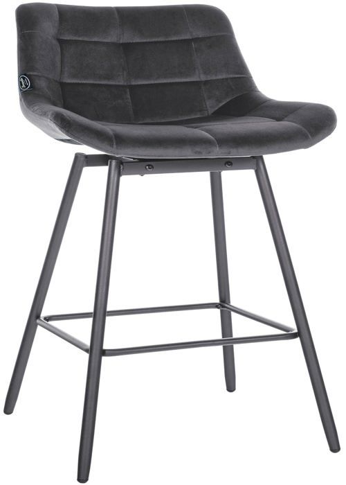 Tabouret de bar pivotant - Non spécifié - Velours gris foncé - Métal ...