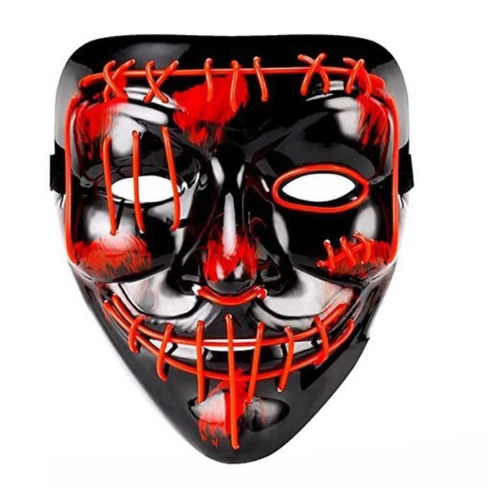 Mask - Face Accessory Halloween Squelette Led Masque Lueur Effrayant ...