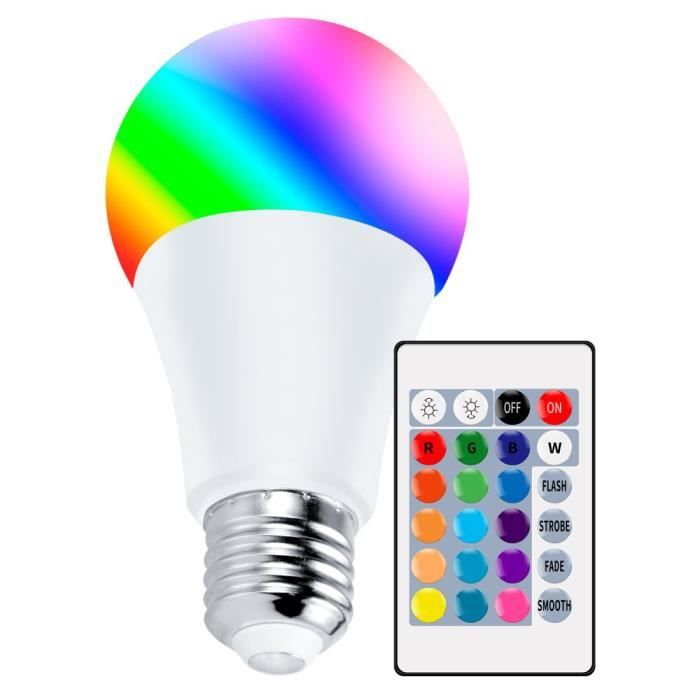 Ampoule LED RGB 15W, lampe d'ambiance colorée changeante avec ...