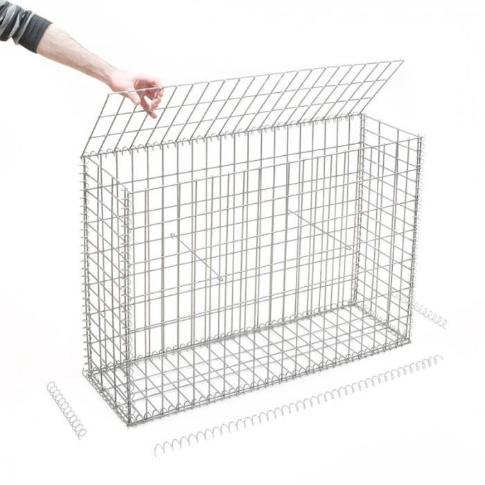 Gabion pour mur en gabion - 100 cm x 30 cm x 70 cm Maille rectangulaire 50 mm x 100 mm (Spirales ...