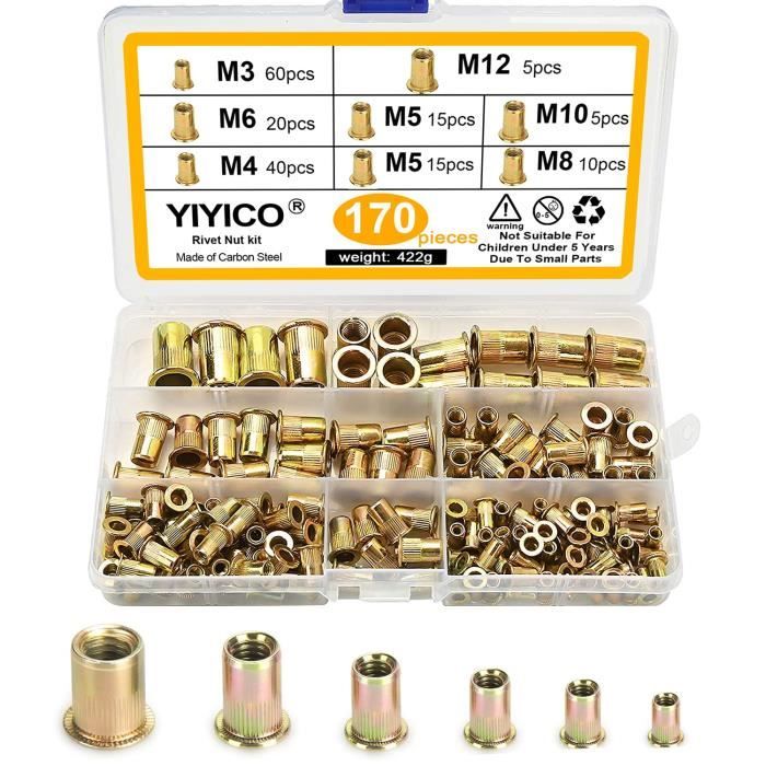 Ecrou A Sertir Écrou Aveugle Rivet Fileté M3 M4 M5 M6 M8 M10 M12 Écrous ...