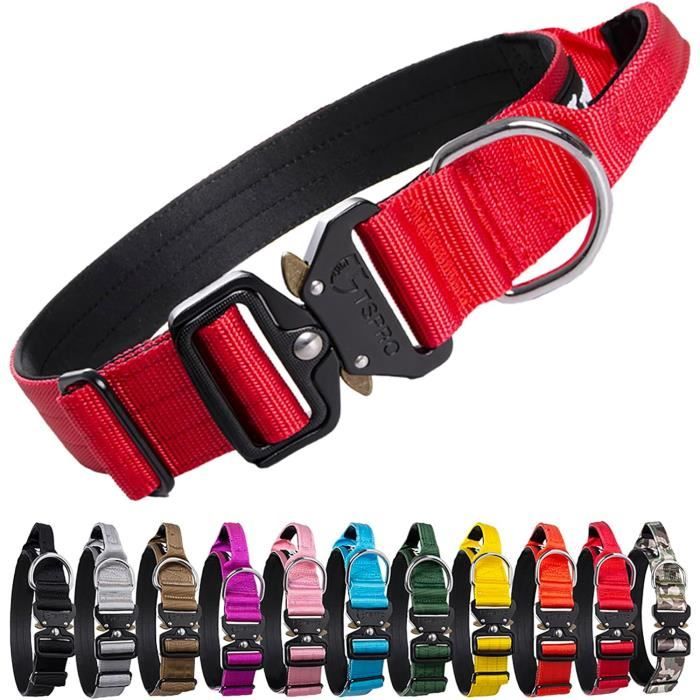 Collier Pour Chiens Premium Avec Poignée, Épais Et Réglable, Boucle En ...