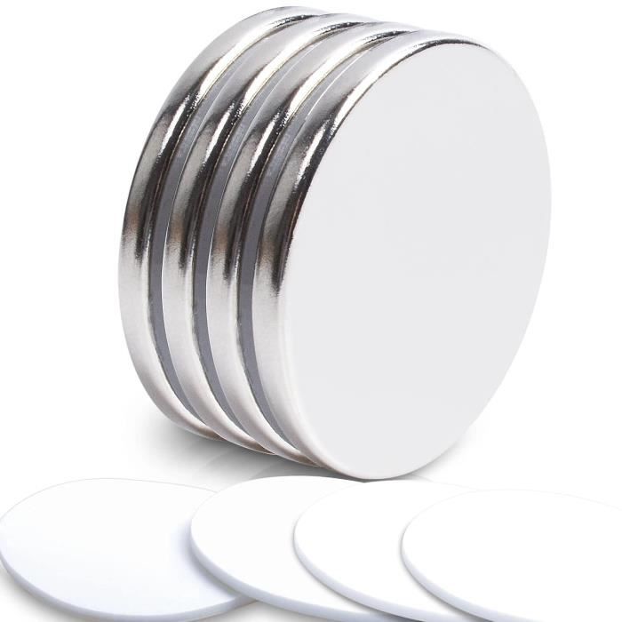 4 Pièces Aimant Puissant Autocollant, 32 X3Mm Aimant Neodyme Plat ...