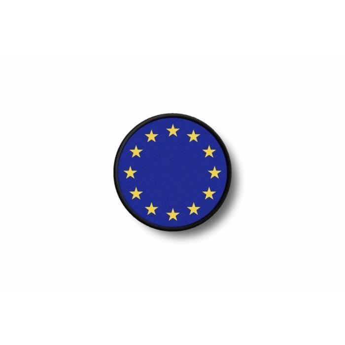 Patch ecusson brode imprime thermocollant drapeau cocarde europe ue cee ...