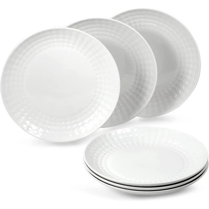 Assiettes Plates Porcelaine 6 pièces10" Moderne Assiette à Dinner ...