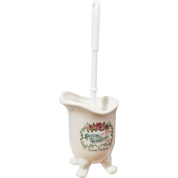 Brosse Wc Blanc 12X16,5X10 Cm | Balai Toilette Wc En Porcelaine ...