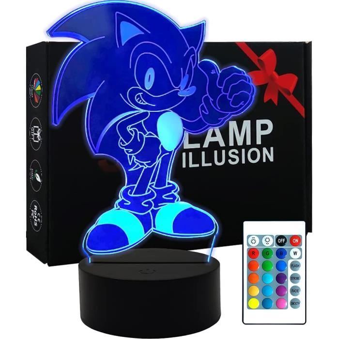 Lampe de table 3D Illusion Sonic The Hedgehog Lampe de table anime avec ...