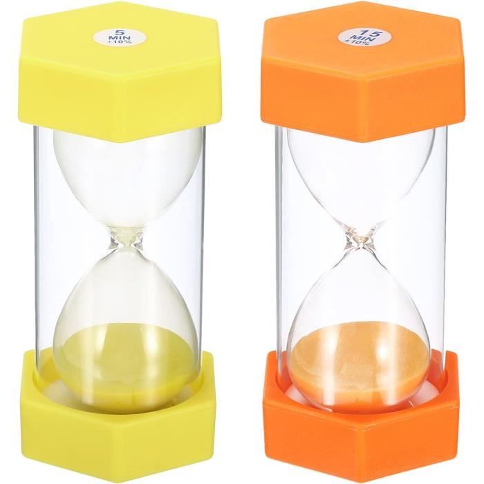 5, 15 Minute Sable Minuteur, 2Pcs Hexagon Petit Sablonneux Horloge Avec ...