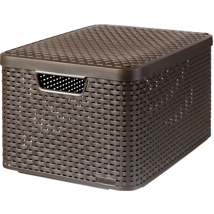 Panier de rangement avec couvercle Style L Curver - Cdiscount Maison