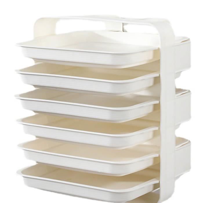 Plateau de rangement empilable - GOTOTOP - Rectangulaire - Blanc - 6 ...