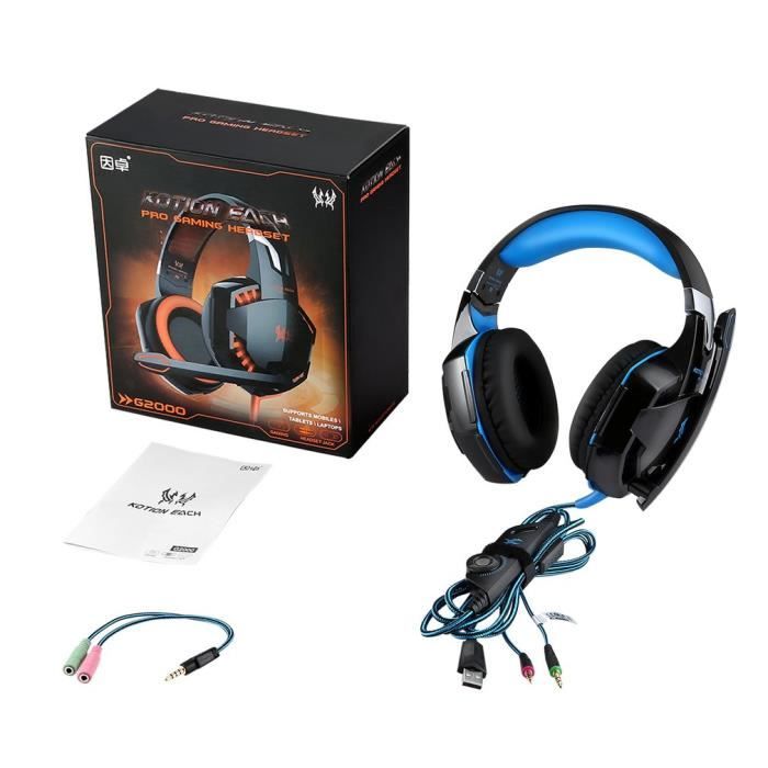Micro-casque VersionTech EACH G2000 Casque Gaming Casque Gamer Headset ...