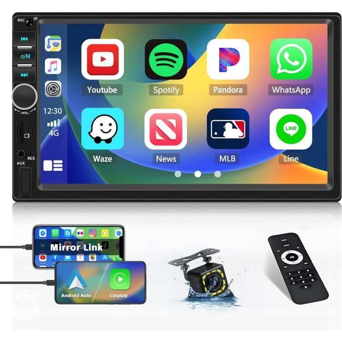 2 Din Autoradio Avec Apple Carplay Android Auto 7'' Touchscreen Poste ...