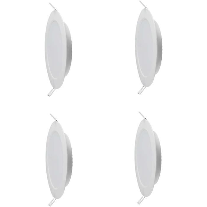 Lot de 4 spots LED encastrés, forme ronde, modèle Slim et sans LED ...