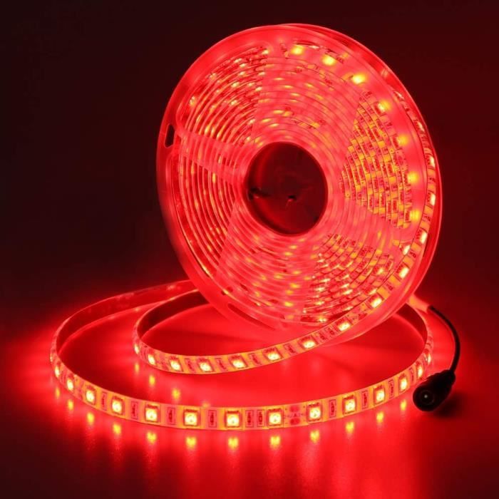 24V Ruban À Led Rouge 620-625Nm, 5 Mètres Flexible 300 Leds 5050 Smd ...