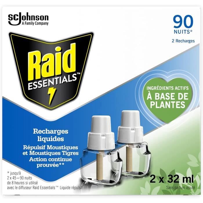 RAID ESSENTIALS Recharges pour diffuseurs éléctriques liquides ...