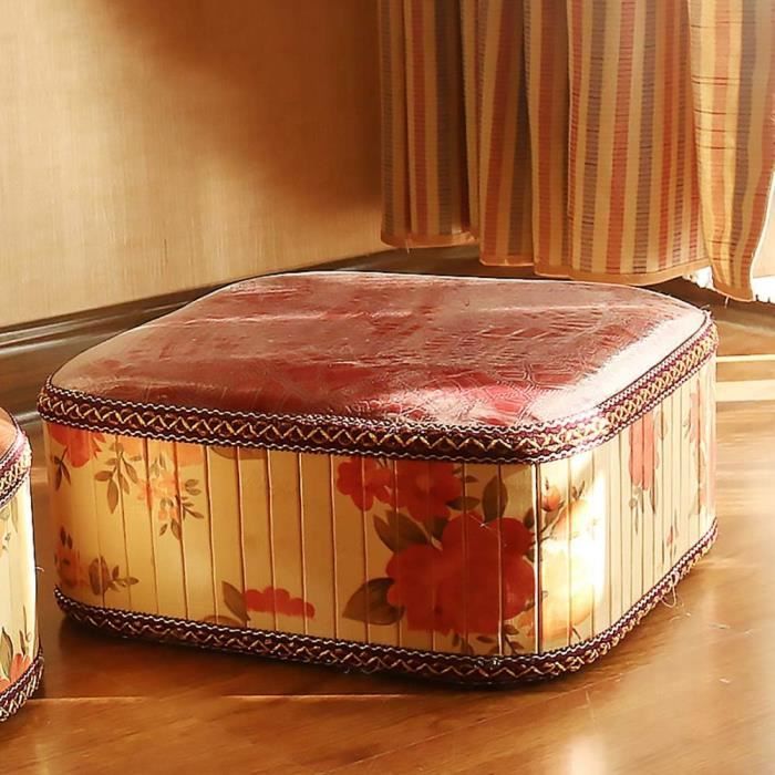Pouf Tabouret Pouf Coffre,Art Bambou Décorative Pouf Tabouret Mignon ...
