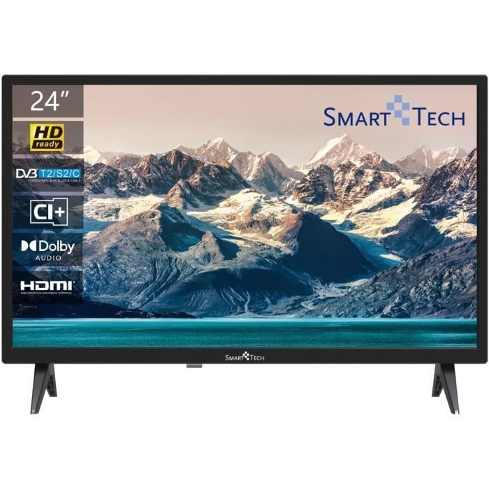 Smart Tech 24Hn10T2 Hd Led Tv 24 Pouces (60Cm) Triple Tuner Dolby Audio ...
