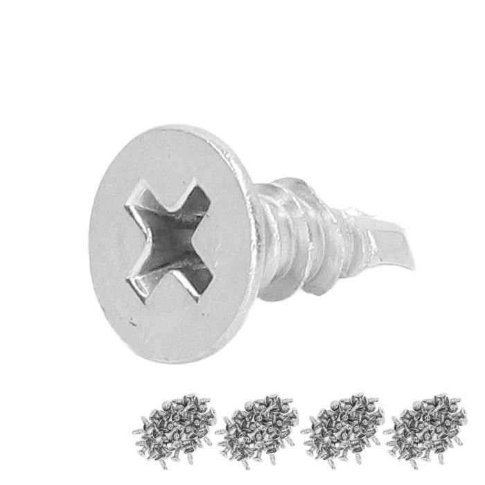 YOSOO vis cruciforme Lot de 200 vis autoperceuses à tête fraisée en acier inoxydable de 13 mm de ...
