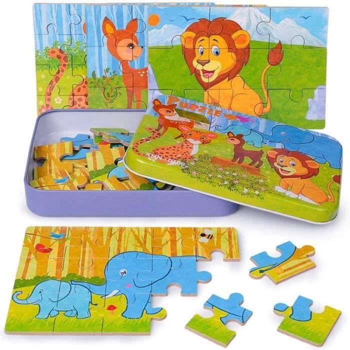 QF15872-Puzzles 4 en 1 pour Enfants Puzzles de 56 pièces Cadeau pour 3 ...