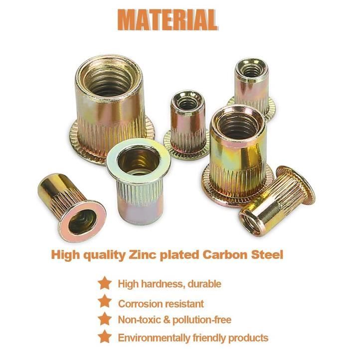 Ecrou A Sertir Écrou Aveugle Rivet Fileté M3 M4 M5 M6 M8 M10 M12 Écrous ...