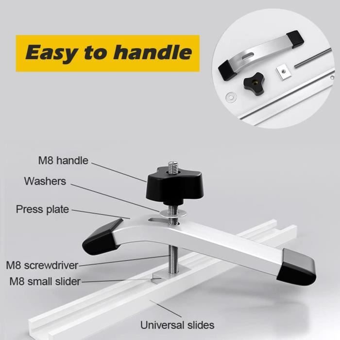 Rail Aluminium T-Track Clamp, T-Slot Rail De Guidage, T Track Jeu De ...