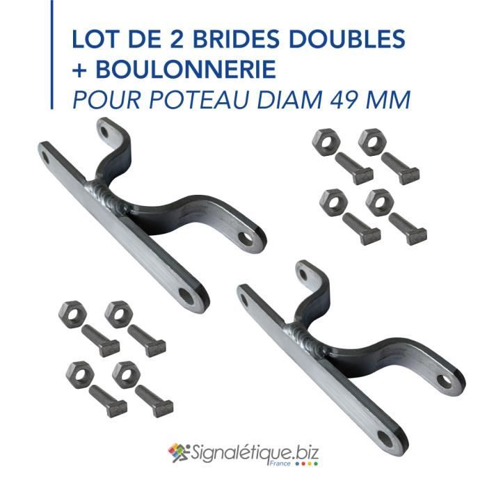 Bride de fixation pour poteau Bride simple ou double avec boulonnerie ...