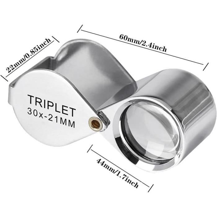 Loupe 30x de poche pliable en métal pour la lecture de pièces de ...