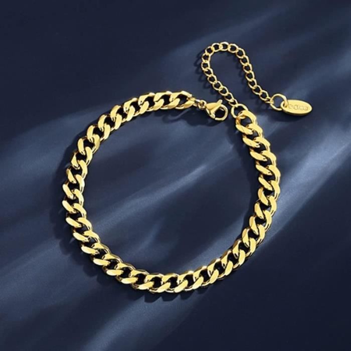 Bracelets Simples En Acier Inoxydable Chaîne Bracelet Tendance Brillant ...