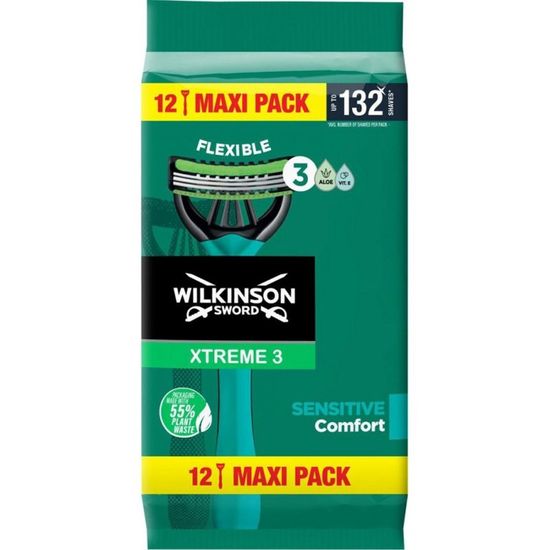 Rasoirs - WILKINSON SWORD - Xtreme 3 Sensitive - 12 pièces - Peaux ...