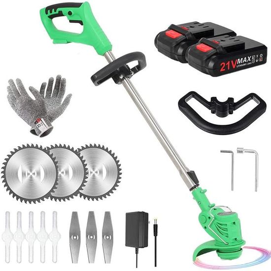BTSXZCZ 21V Coupe Bordure sans Fil, Débroussailleuse Electrique avec 2 * 2000 mAh Li-ION ...