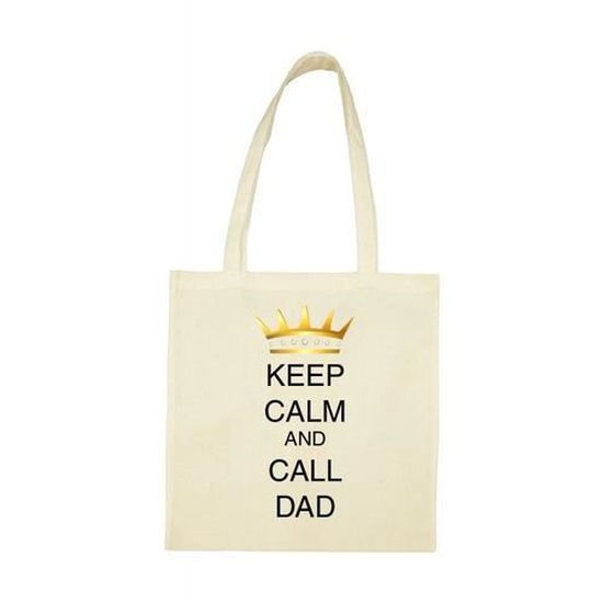 Tote bag Coton bord Beige AP KEEP CALM CALL DAD - Cdiscount Bagagerie ...