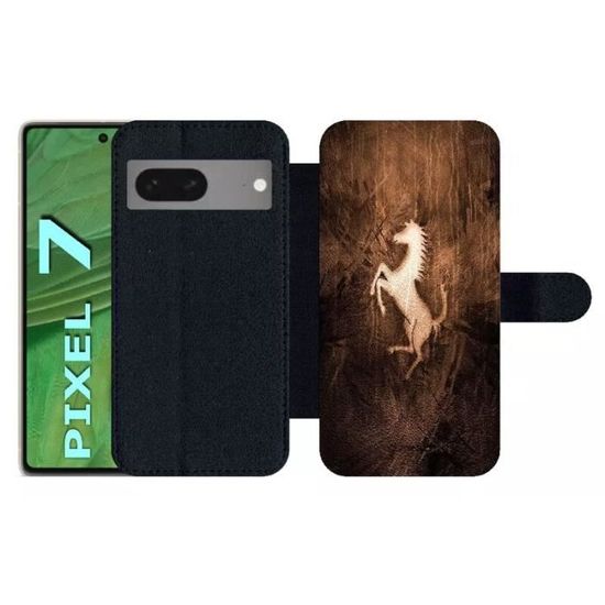 Etui à rabat pour pixel 7 - cheval - simili-cuir - noir - Cdiscount ...