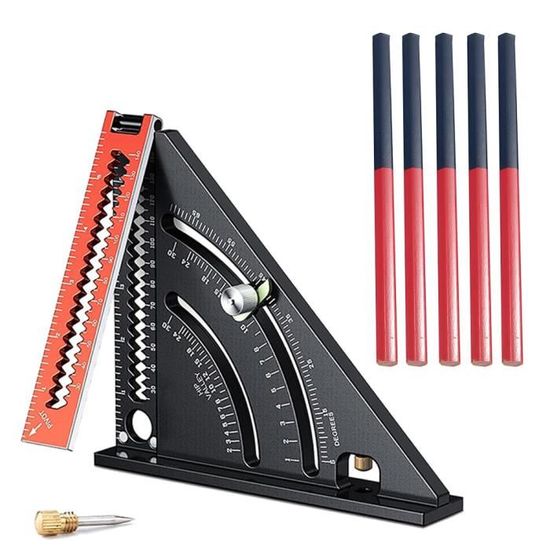 Equerre Menuisier, Trusquin de Menuisier Metal Alm Règle de Triangle ...