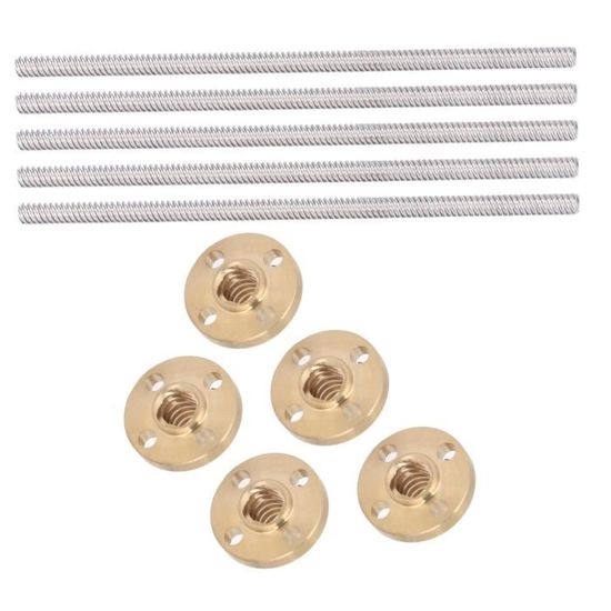 YAJ 5 Set Imprimante 3D T8x8 Vis mère Écrou en laiton Vis trapézoïdale précise haute - Cdiscount ...