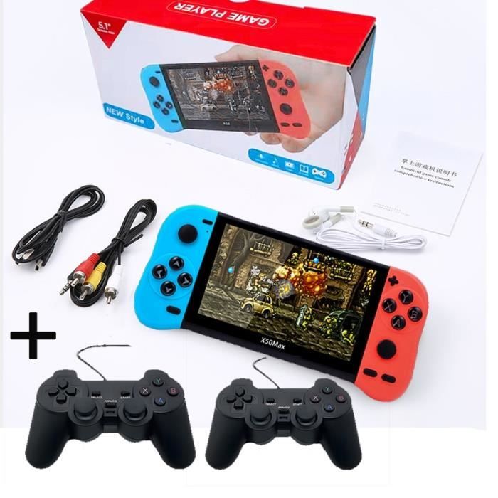 8G 32G 8000 Games - contrôleur bleu - Console de jeu d'arcade X50 MAX, 128 Go, 30000 Go, écran ...